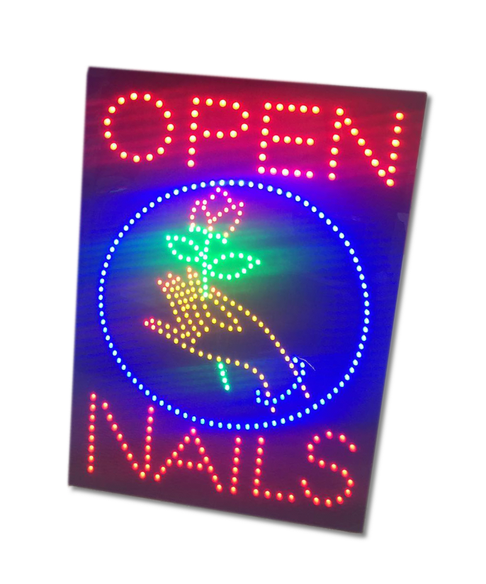 Nail Salon Billboard Led Neon Sign - OPEN NAIL 40X60Cm – JB Nail Supply